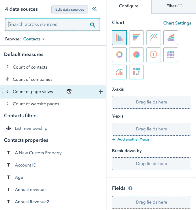 Create reports with the custom report builder