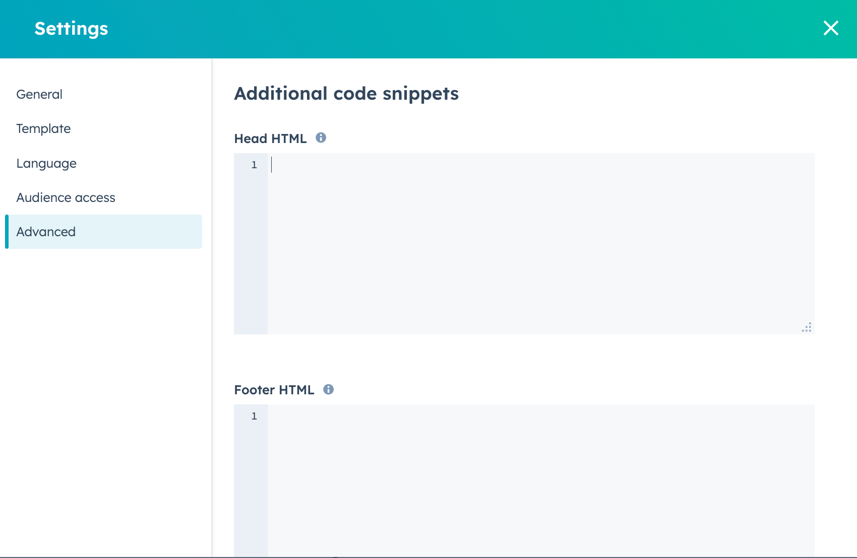Use code snippets with HubSpot content