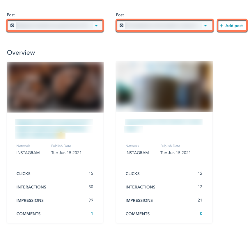 Review your published social posts