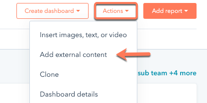 Embed external content on a dashboard