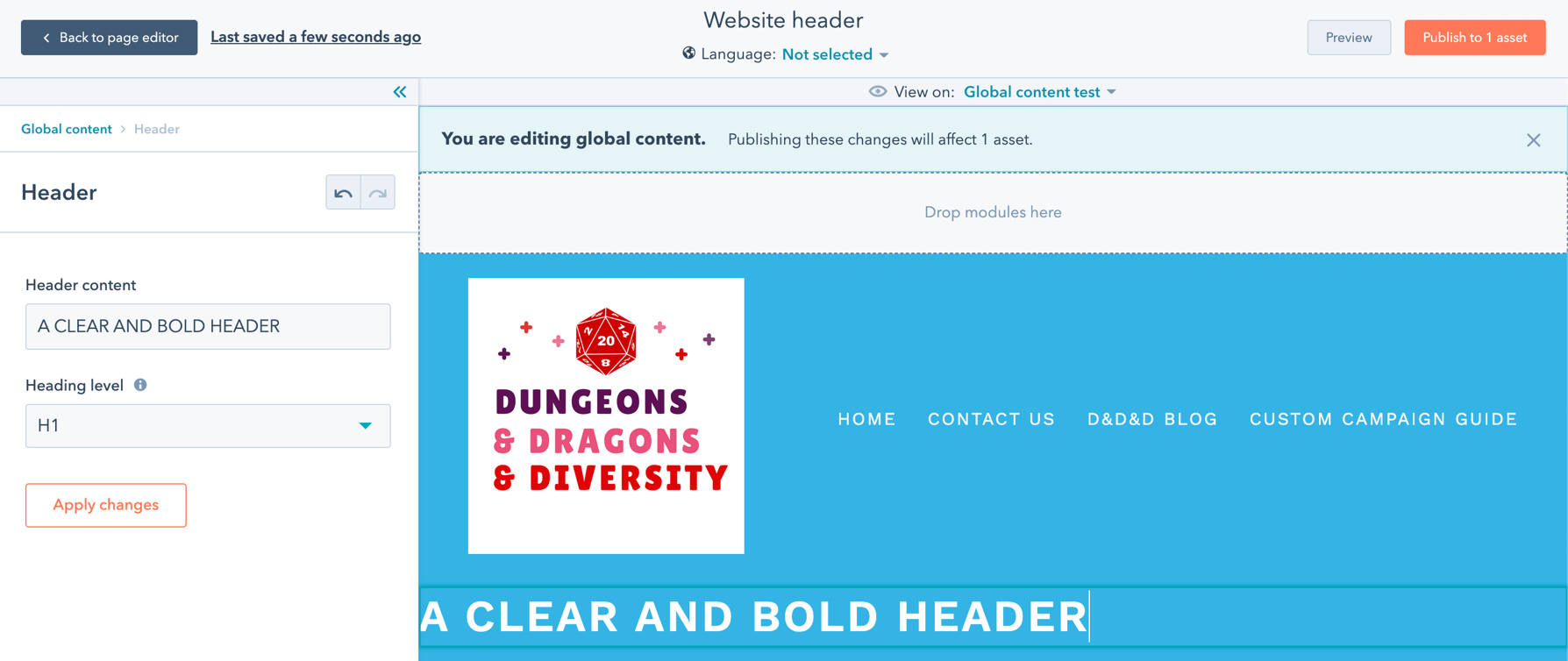 Use global content across multiple templates