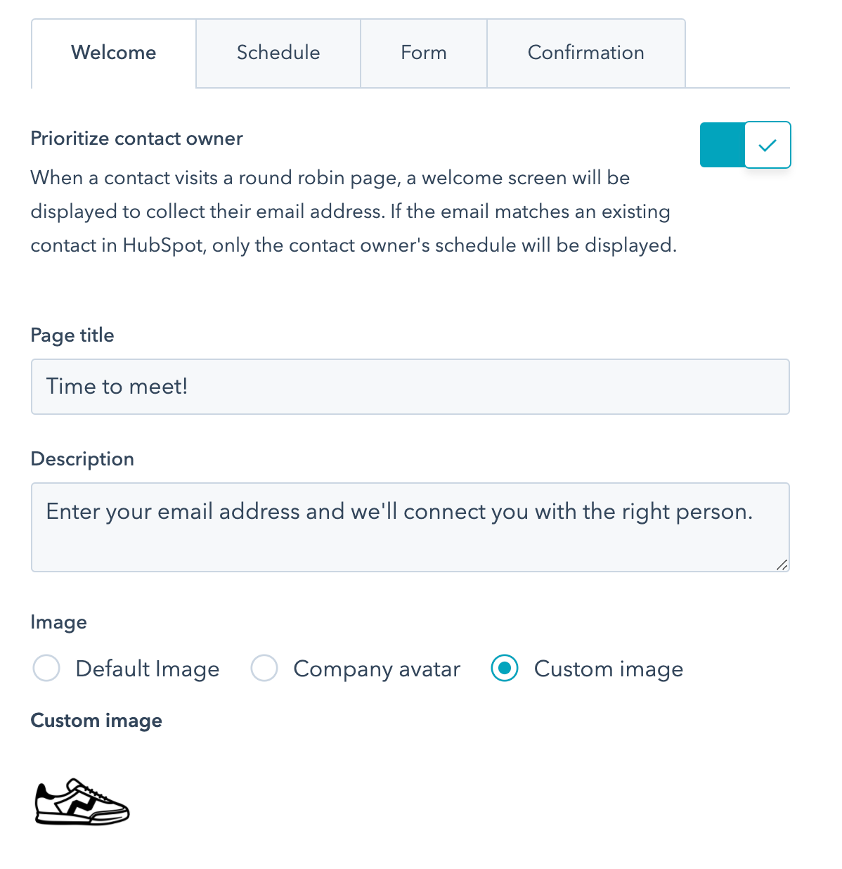 Create scheduling pages with HubSpot's meetings tool