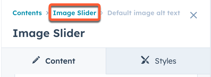 Use image slider modules