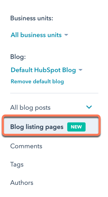 Edit blog listing pages