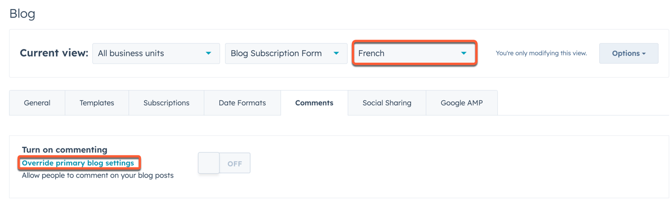 Create blogs in multiple languages