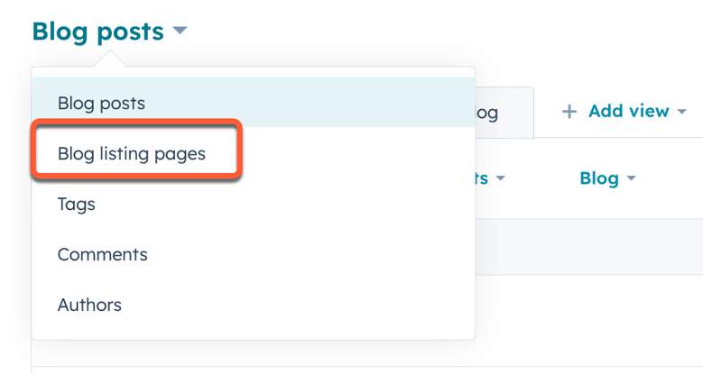 Edit blog listing pages