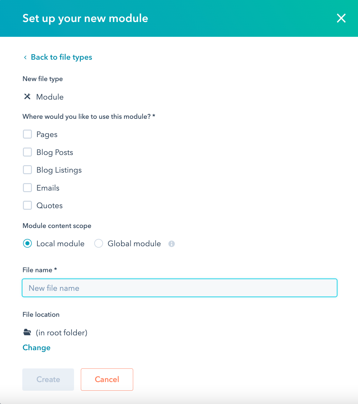 Create and edit modules
