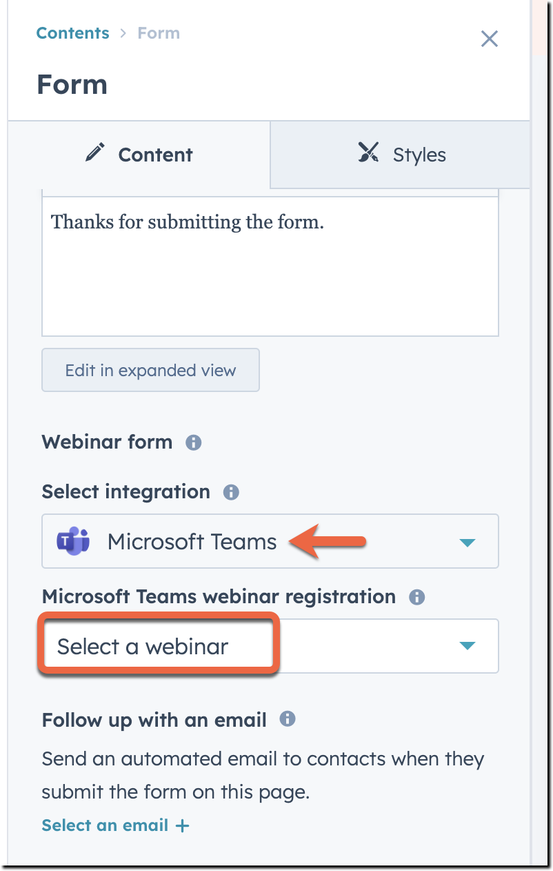 Use HubSpot and Microsoft Teams webinars