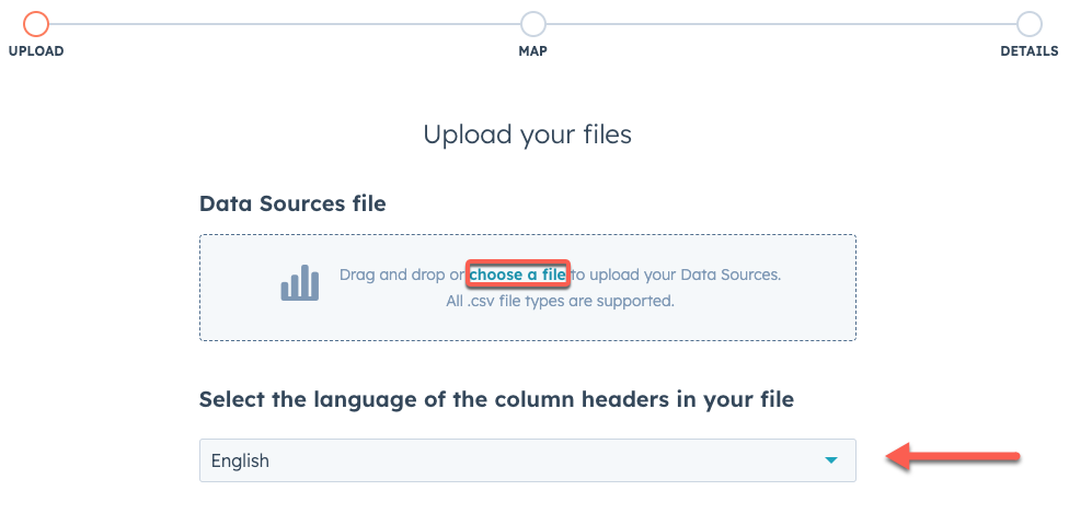 Import CSV files to create datasets