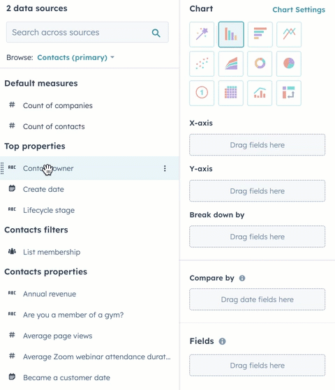 Create reports with the custom report builder