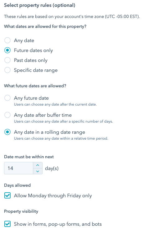 Set Validation Rules For A Property 