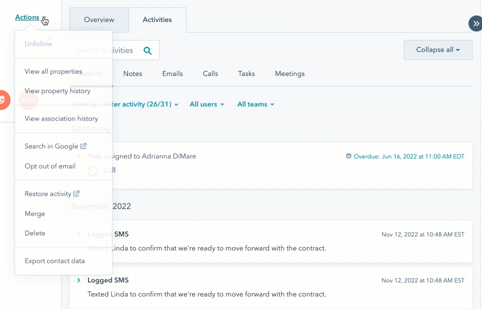 Export Contact Data