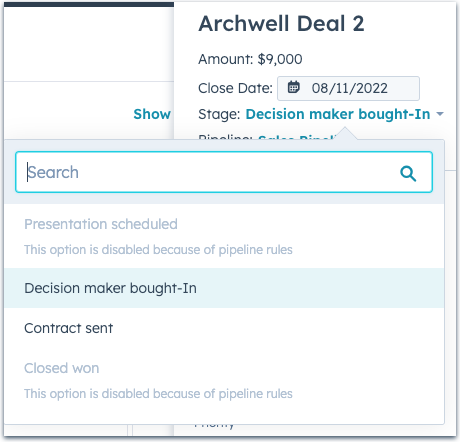 Set up rules for object pipelines
