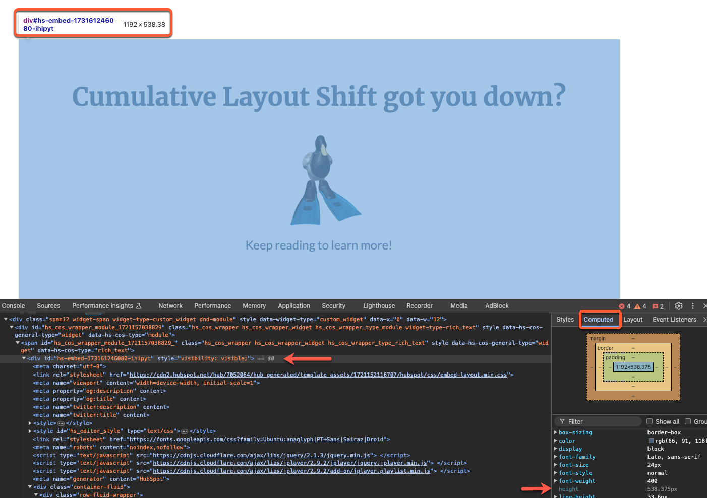 Embed content using an embed code