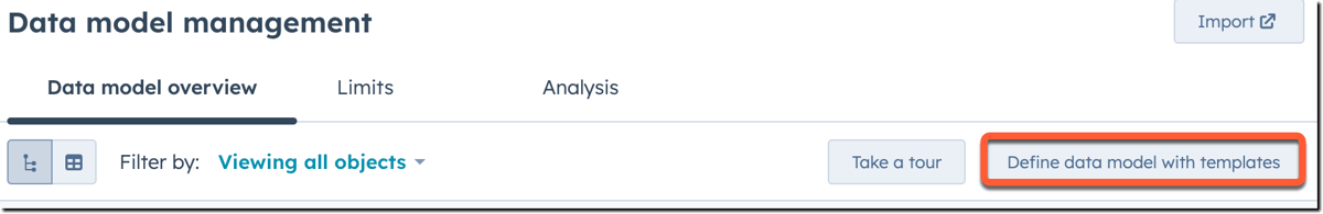 Define your data model with templates