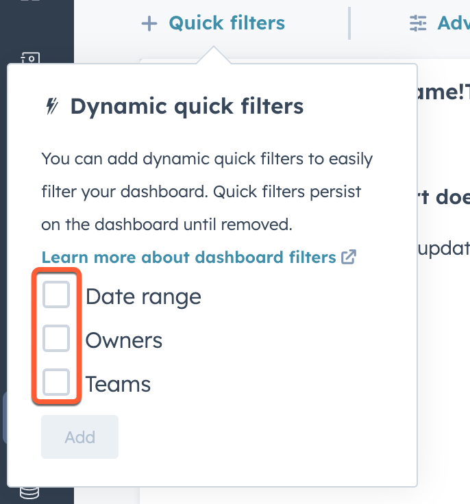 Use dashboard filters