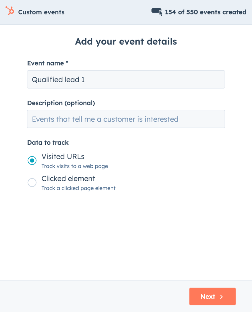 Create custom events codelessly with the event visualizer