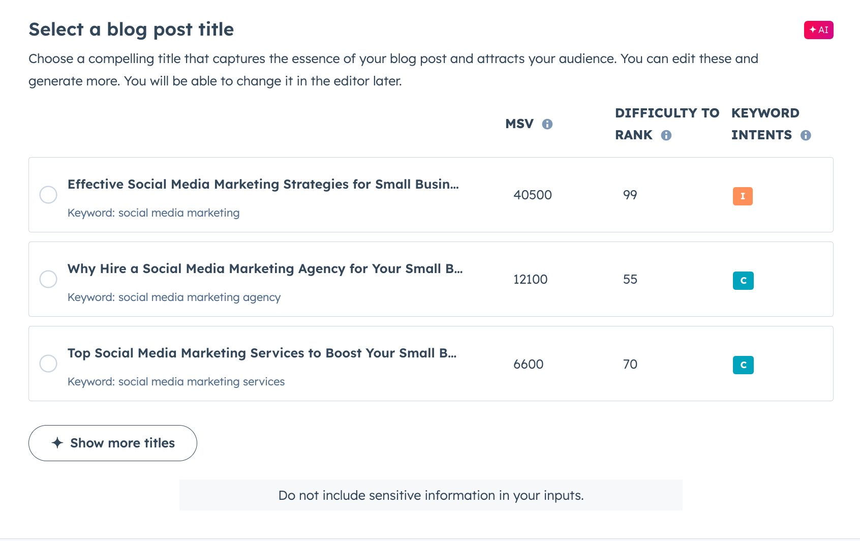 Generate blog posts using AI