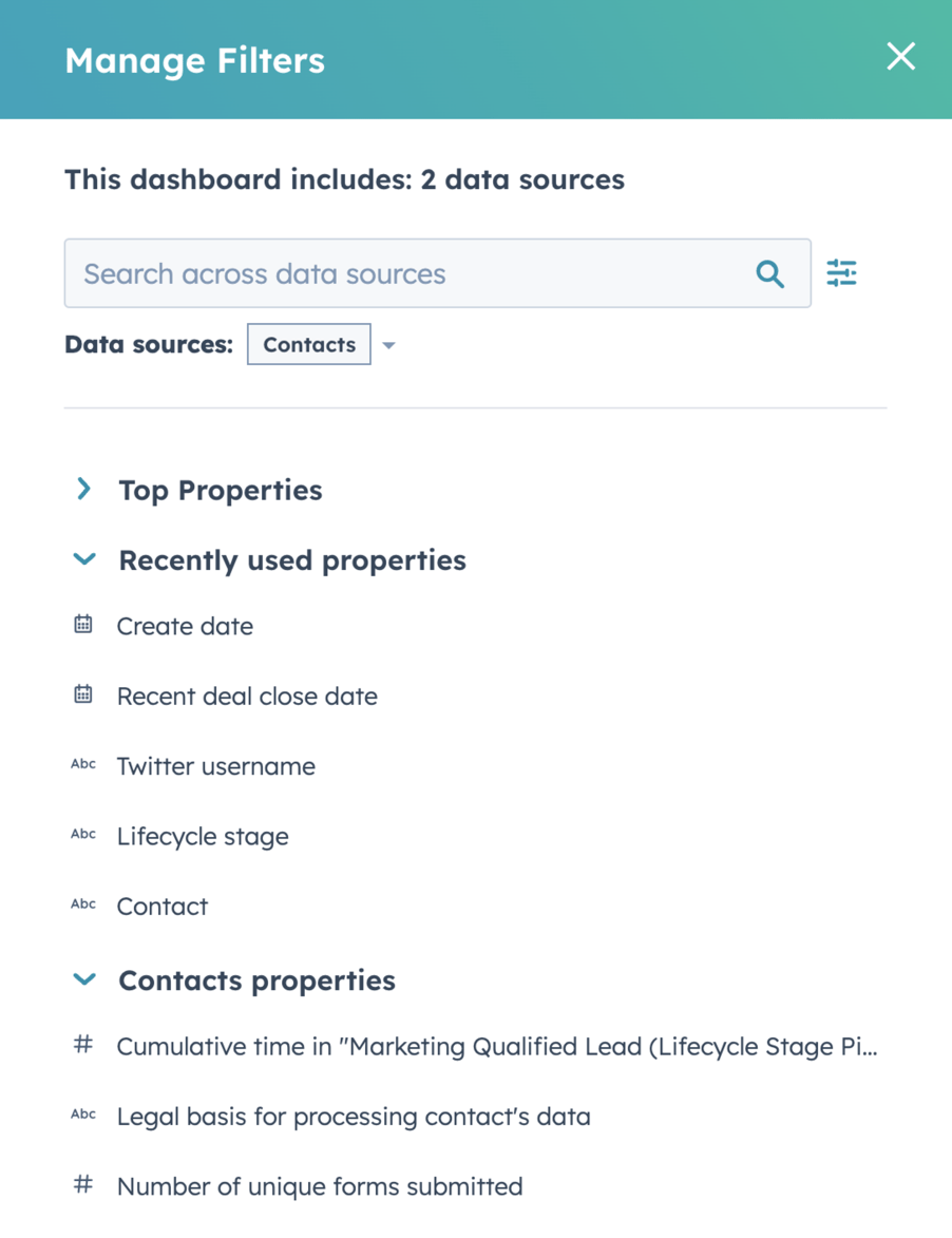 Use dashboard filters