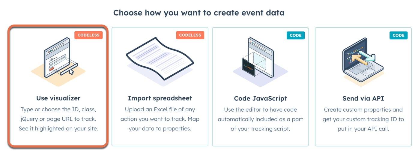 Create custom events codelessly with the event visualizer