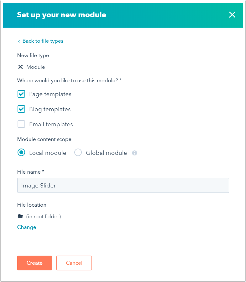 Create and edit modules