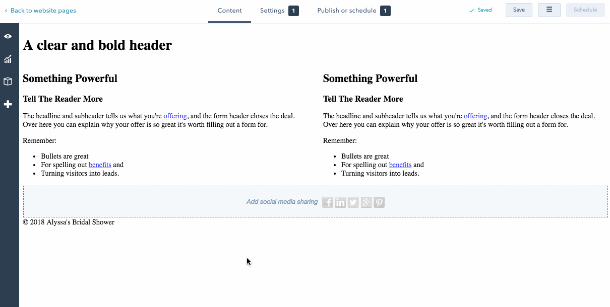 Use flexible columns in your pages