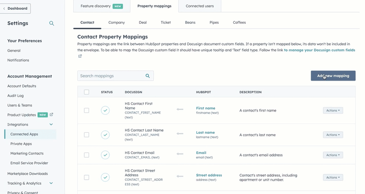 Connect HubSpot and Docusign