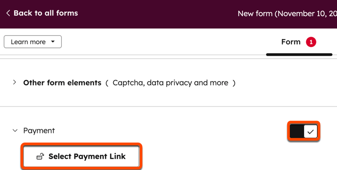 Collect payments with forms