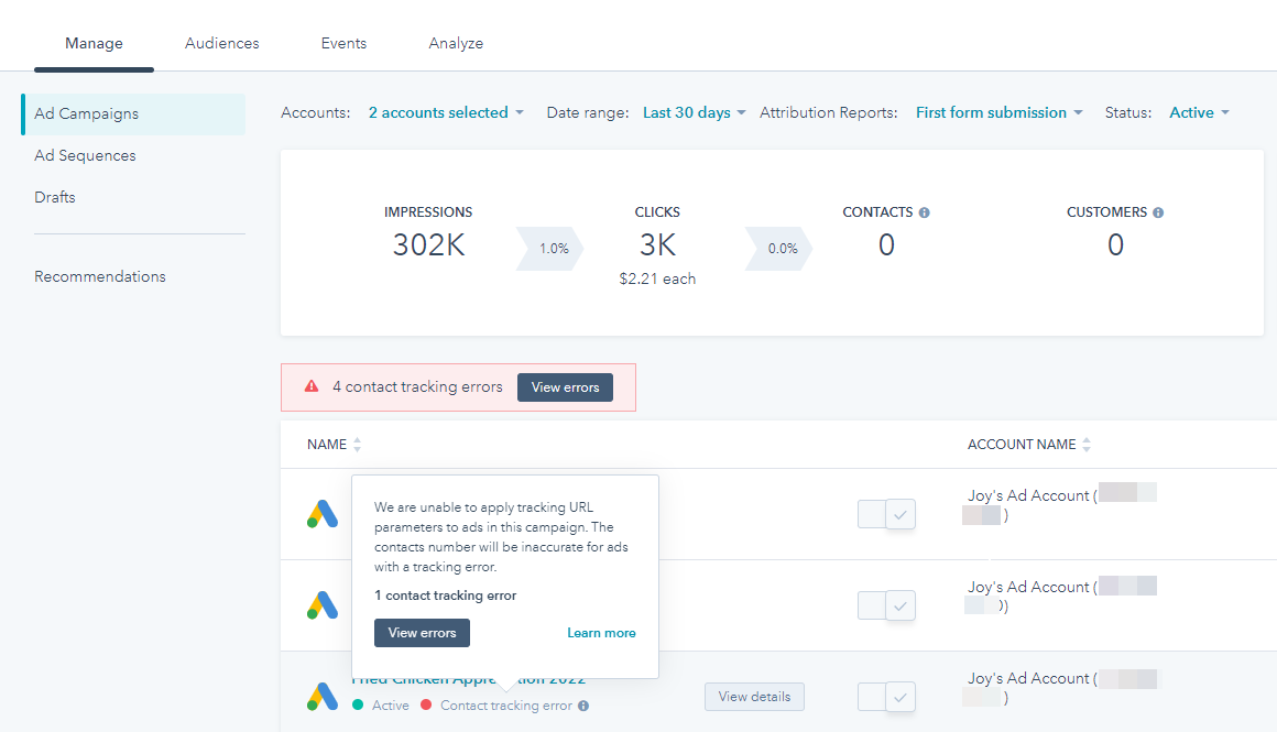 Troubleshoot ad tracking issues